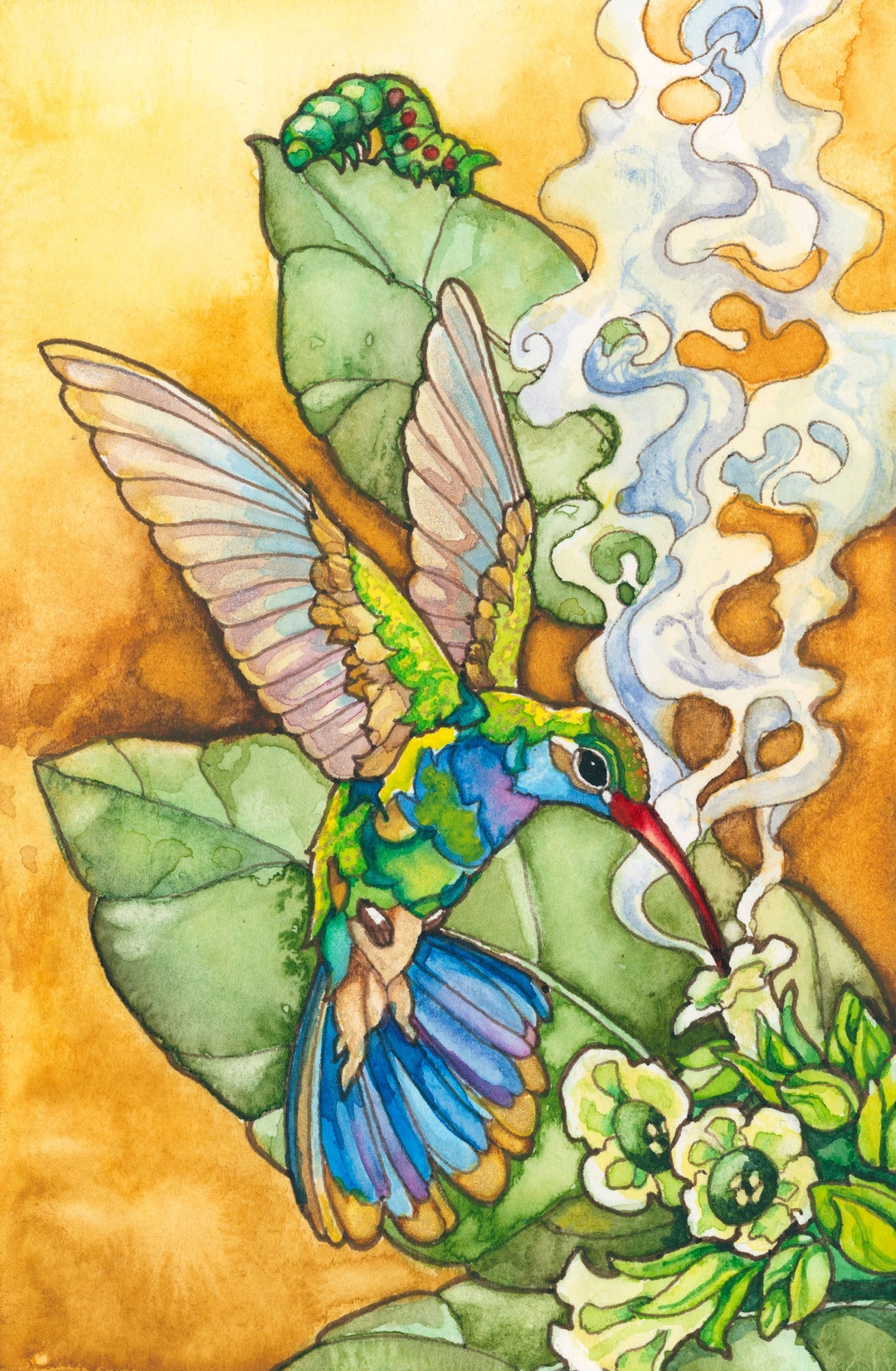 Caterpillar Gave Hummingbird Smoke From the Sacred Tobacco - Etsy