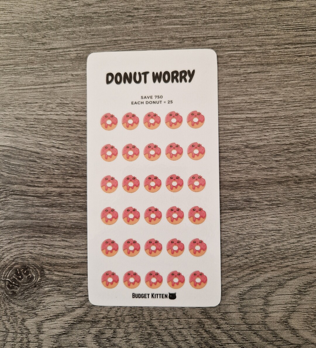 Donut Worry Savings Challenge Tracker Save 750 Laminated - Etsy
