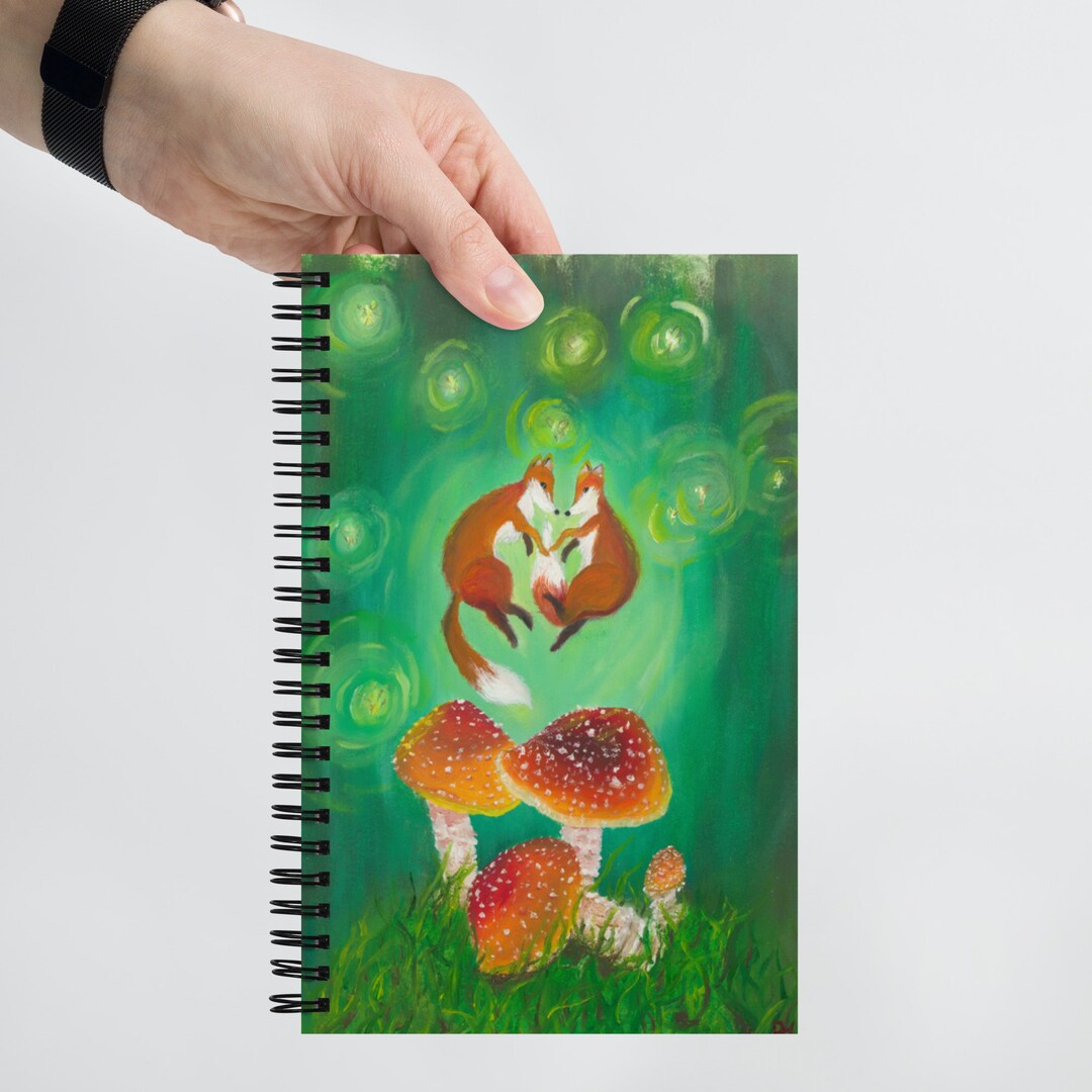 Fox Art Spiral Notebook. Original Notebook Oil Painting Mystical Fox - Etsy