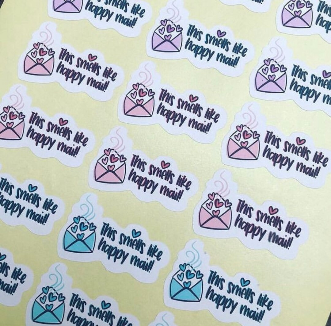 Smells Like Happy Mail Stickers - Etsy UK