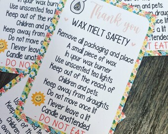 Candle Care Cards. 12 per Pack. - Etsy