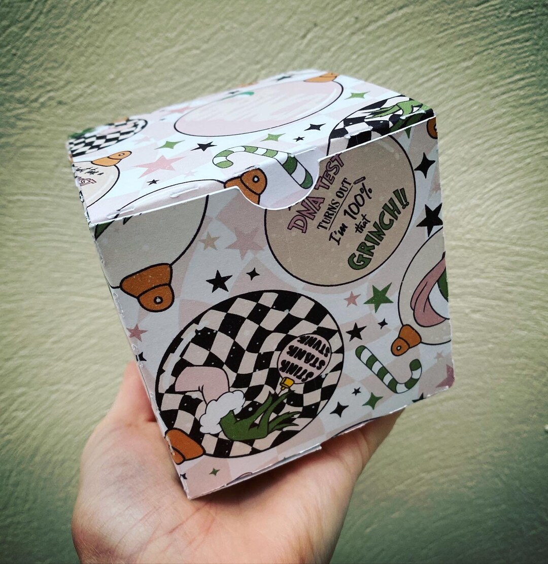 Christmas Pink Grinch Cube Box. 10 Boxes. Easy Assembly, No Glue ...