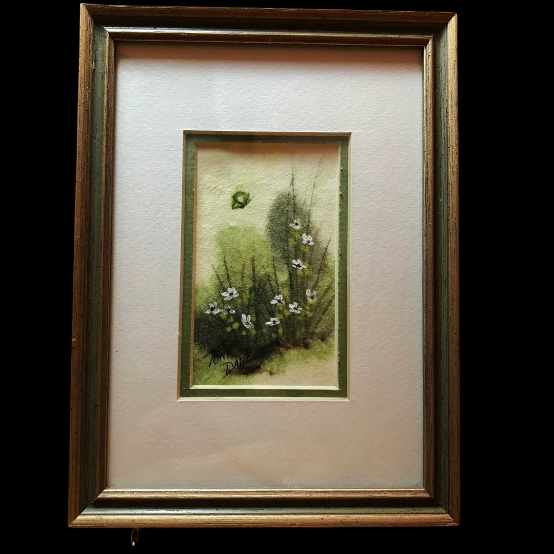 Ohio Folk Artist Toni Dane Print, Vintage Butterflies and Flowers - Etsy