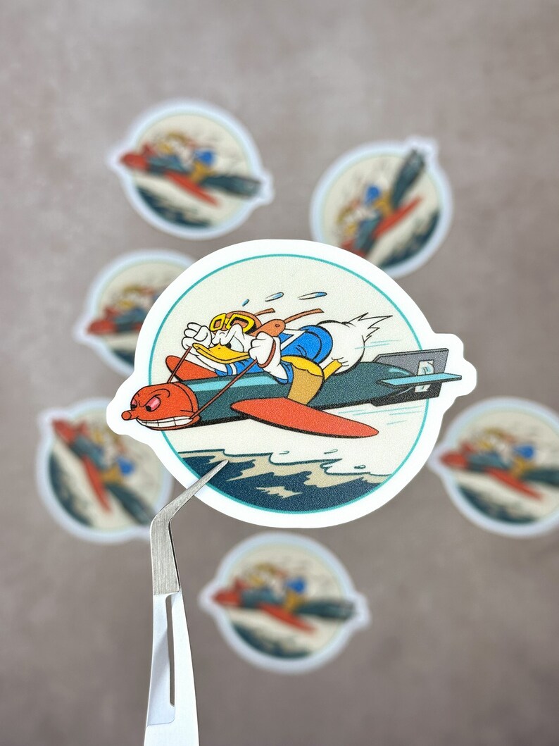 Donald Duck WW2 Sticker / Water-resistant Sticker for Water Bottle ...