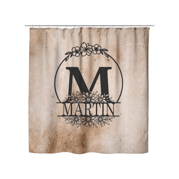 Monogrammed Shower Curtain Etsy