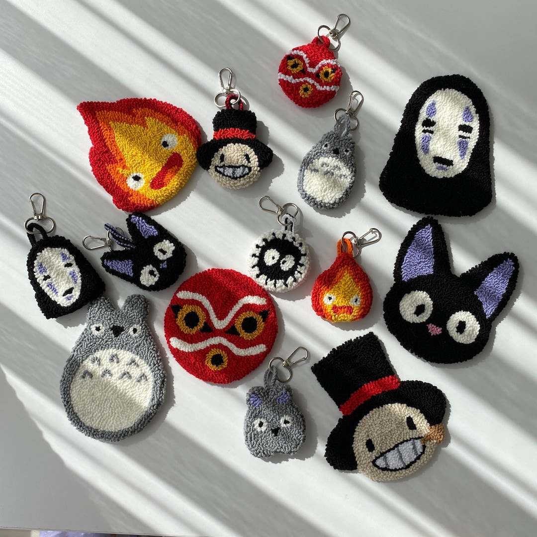 Anime Decorations Coaster Set, Anime Plush Keychain, Studio Ghibli ...