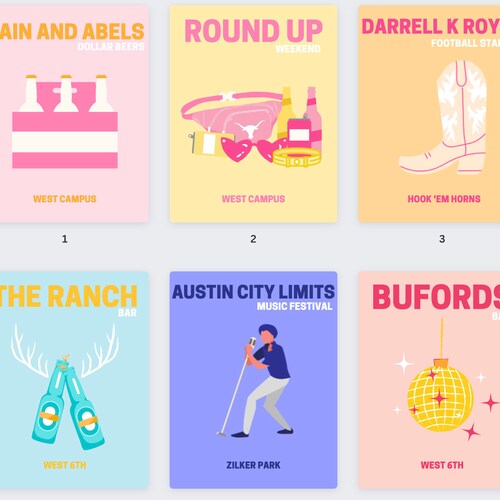 UT Austin Preppy Print Pack - Etsy