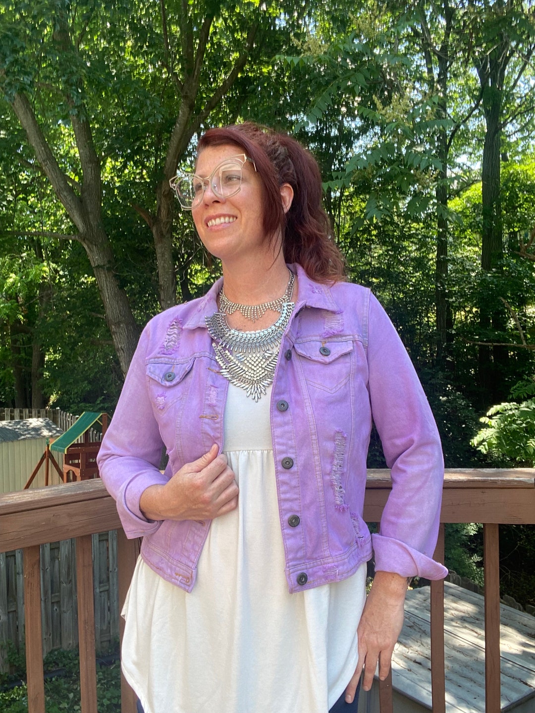 Women's Upcycled Lavender Denim Jacket - Etsy
