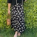 Vintage Women’s 1990's Black High Waisted Skirt With Flower Pattern - Etsy