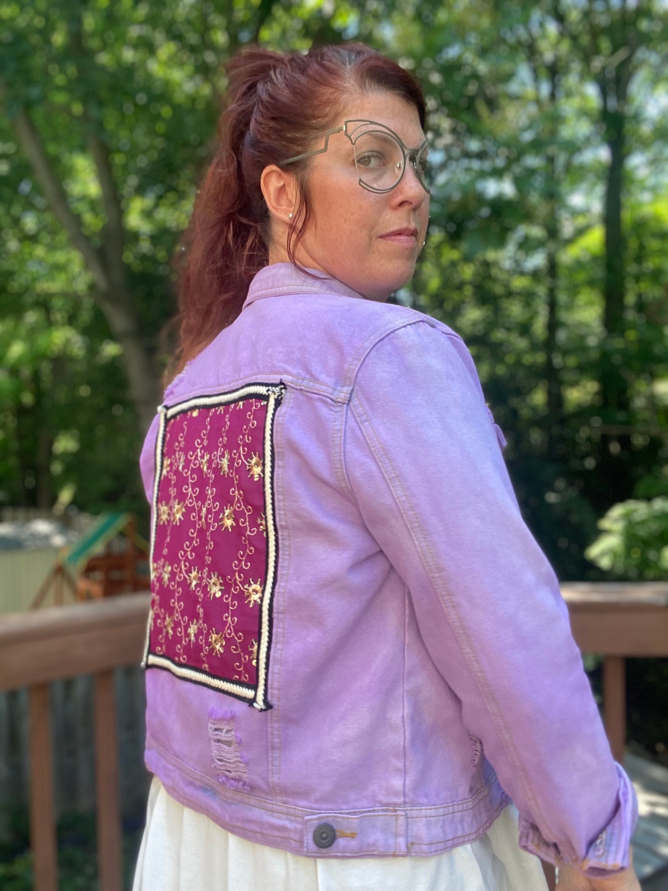 Women's Upcycled Lavender Denim Jacket - Etsy