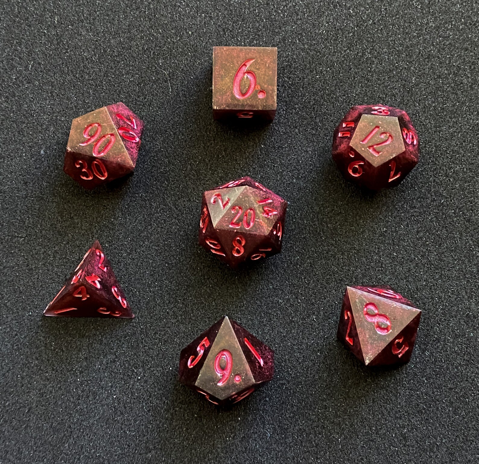Ruby Red Red Handmade Resin Sharp Edge Dice Set DND 5E, Pathfinder, RPG ...