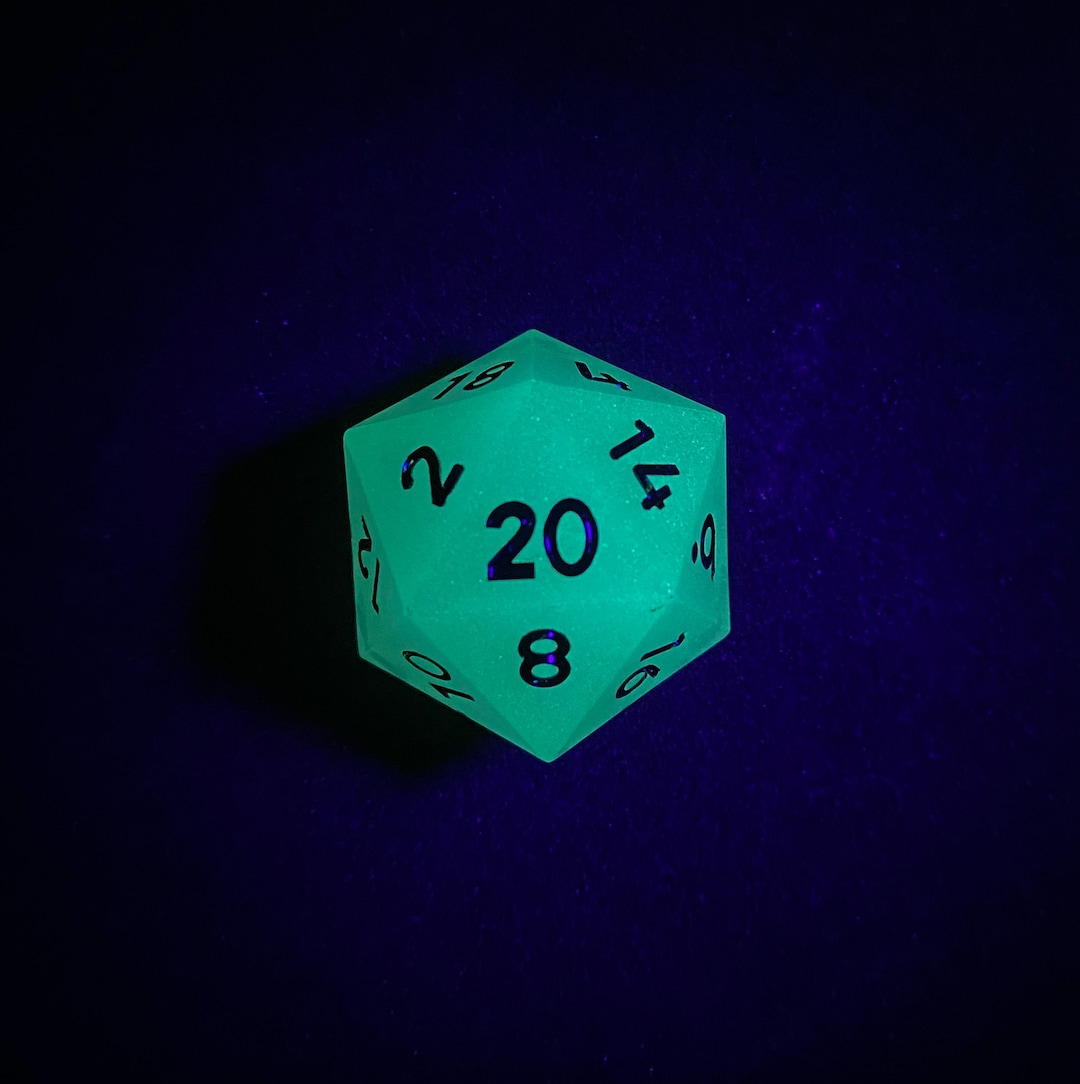 Glowing Goo DND, TTRPG and Pathfinder Glow in the Dark D20, Handmade ...