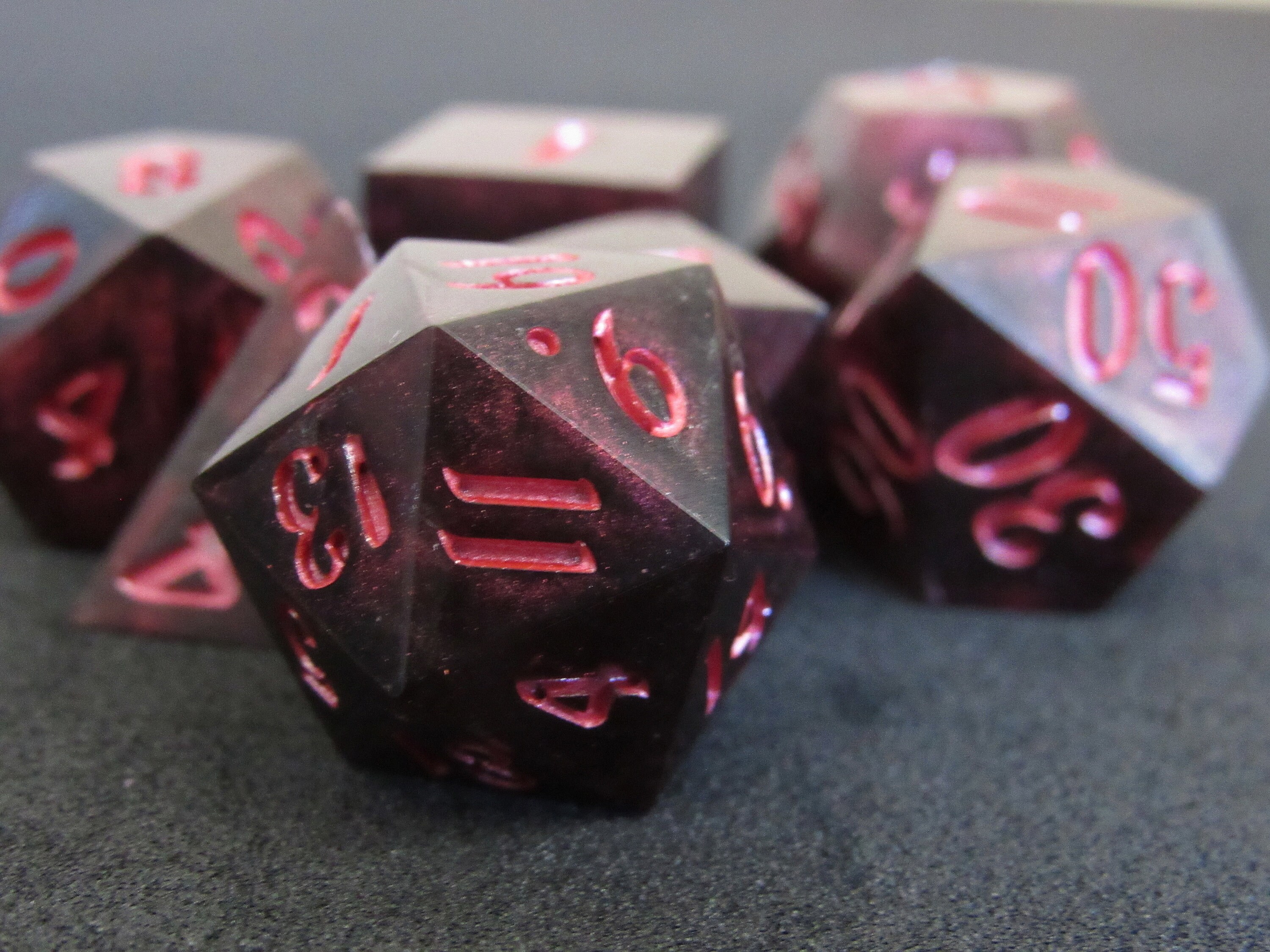 Ruby Red Red Handmade Resin Sharp Edge Dice Set DND 5E, Pathfinder, RPG ...