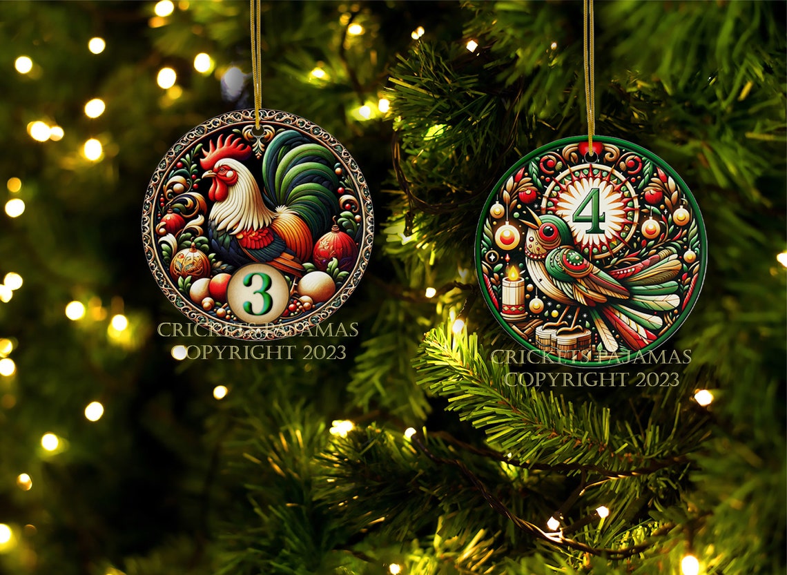 12 Days of Christmas Ornament Set, 12 Days of Christmas Folklore ...