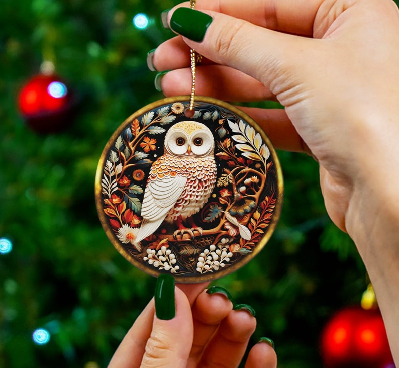 Owl Ornament, Autumn Owl Xmas Ornament, Woodland Creatures, Owl Lovers ...