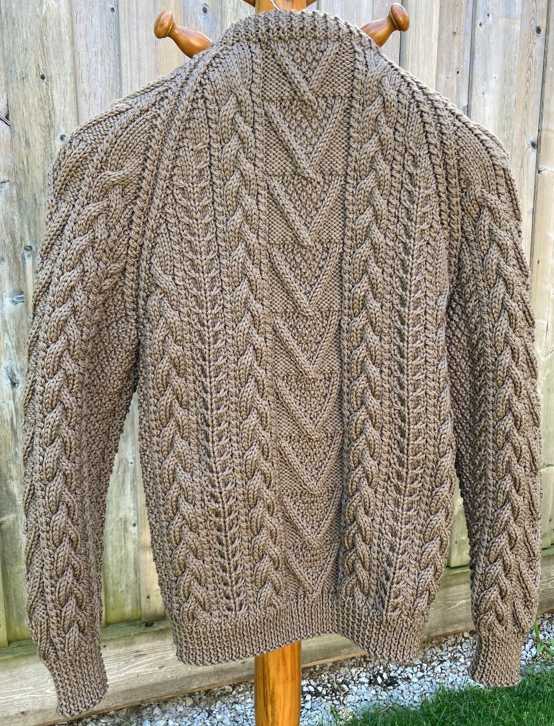 Hand Knit Aran Sweater - Etsy