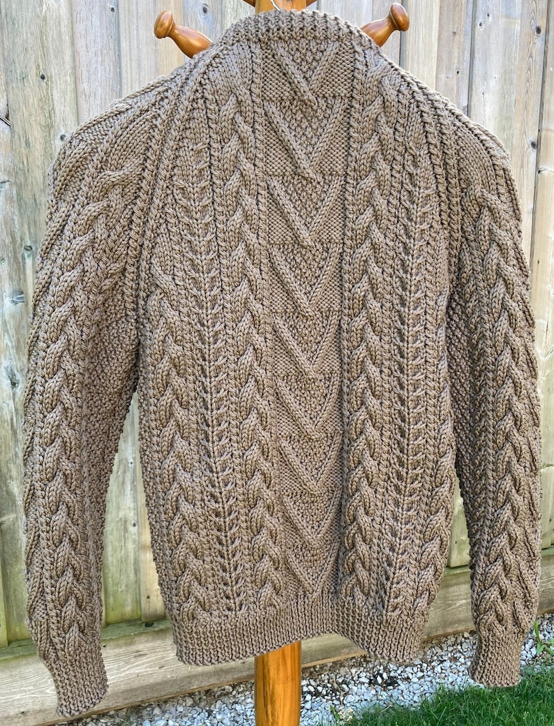 Hand Knit Aran Sweater - Etsy