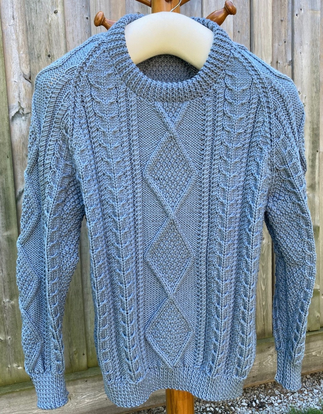 Unisex Hand Knit Aran Sweater - Etsy