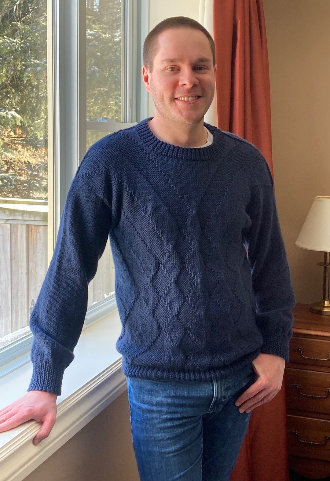 Men's Diamond Pattern Pullover - Etsy