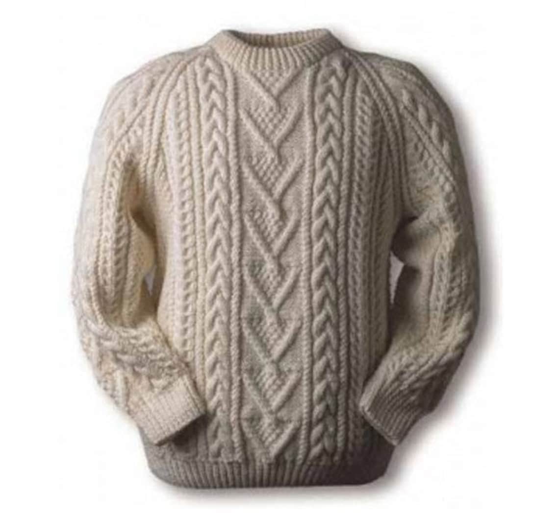 Hand Knit Aran Sweater - Etsy
