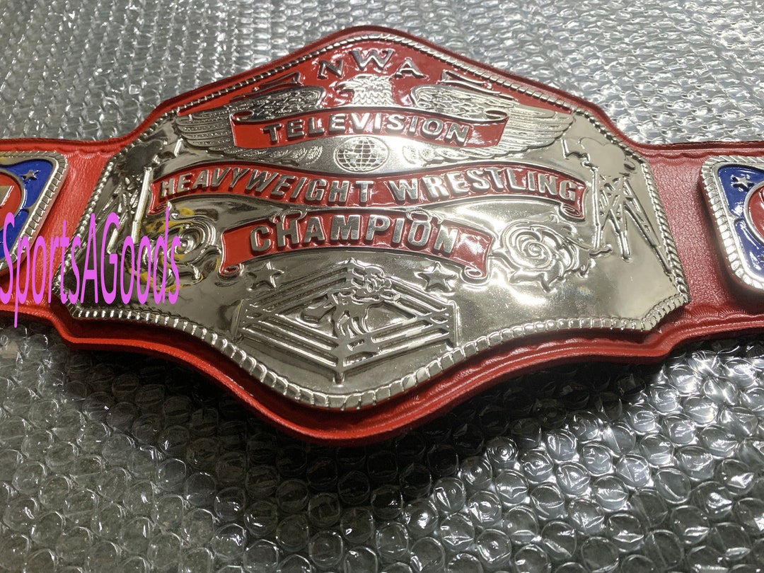 NWA Television Heavyweight Wrestling Championship Belt 4mm Zinc Gold ...