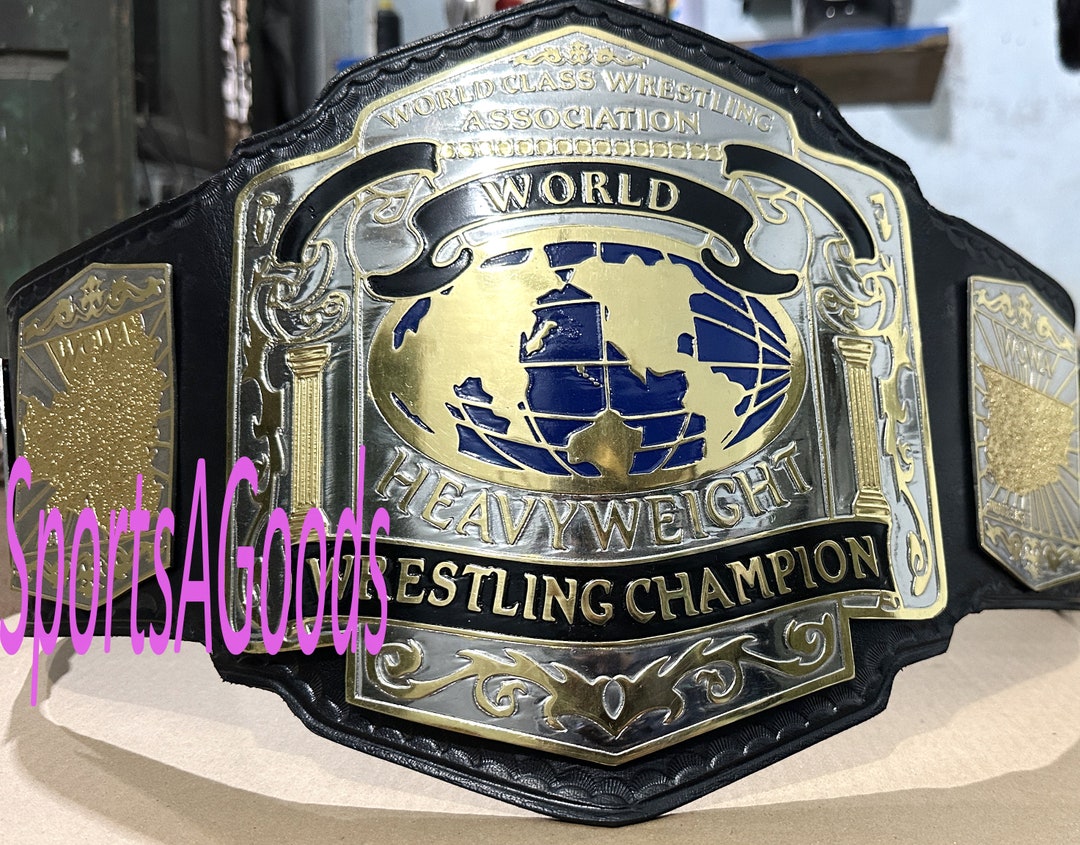 WCWA World Class Wrestling Association Championship Belt Dual Gold ...