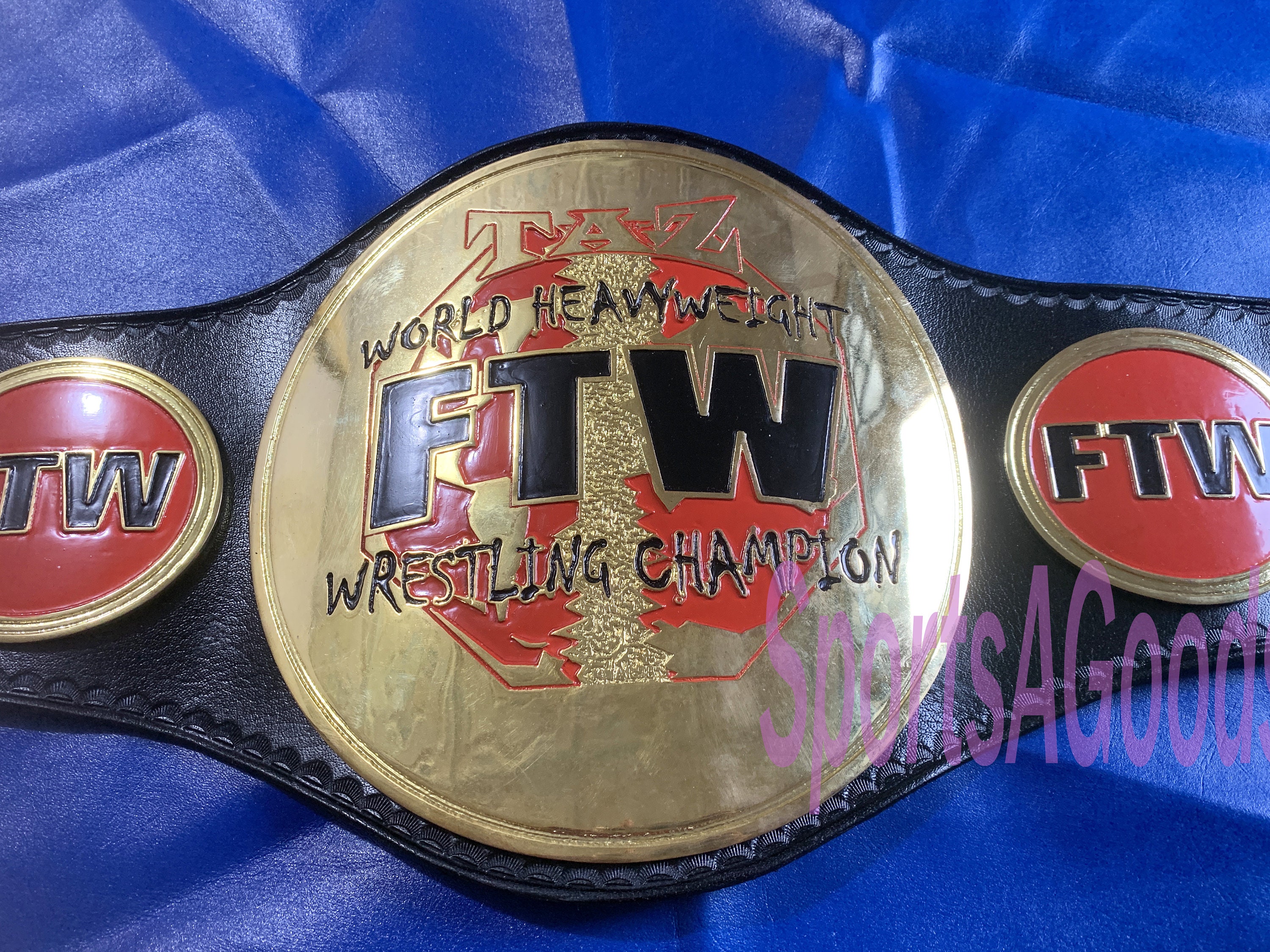 FTW TAZ Wrestling Championship Belt Gold Plated 4mm Zinc Title Belt - Etsy
