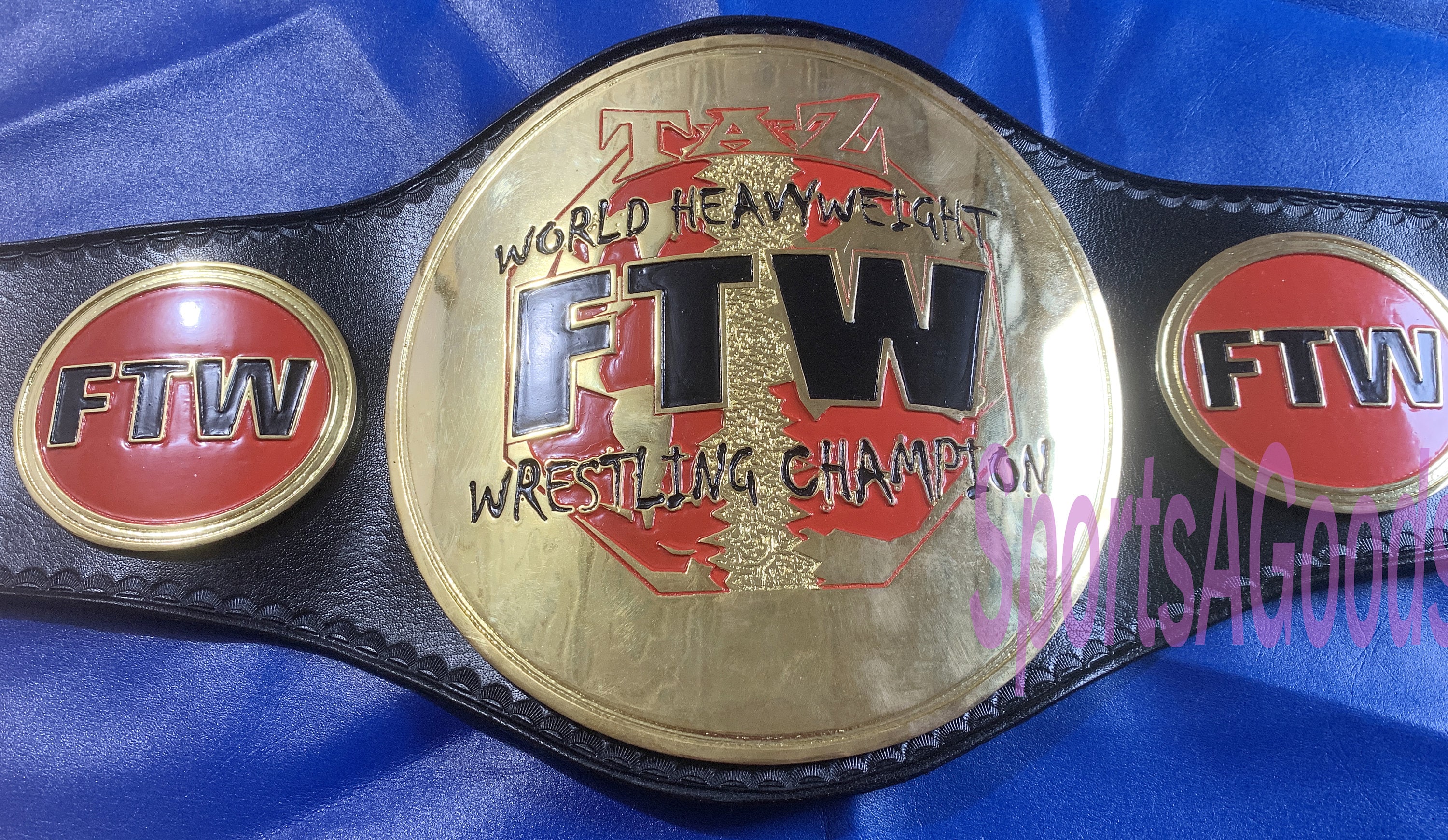FTW TAZ Wrestling Championship Belt Gold Plated 4mm Zinc Title Belt - Etsy