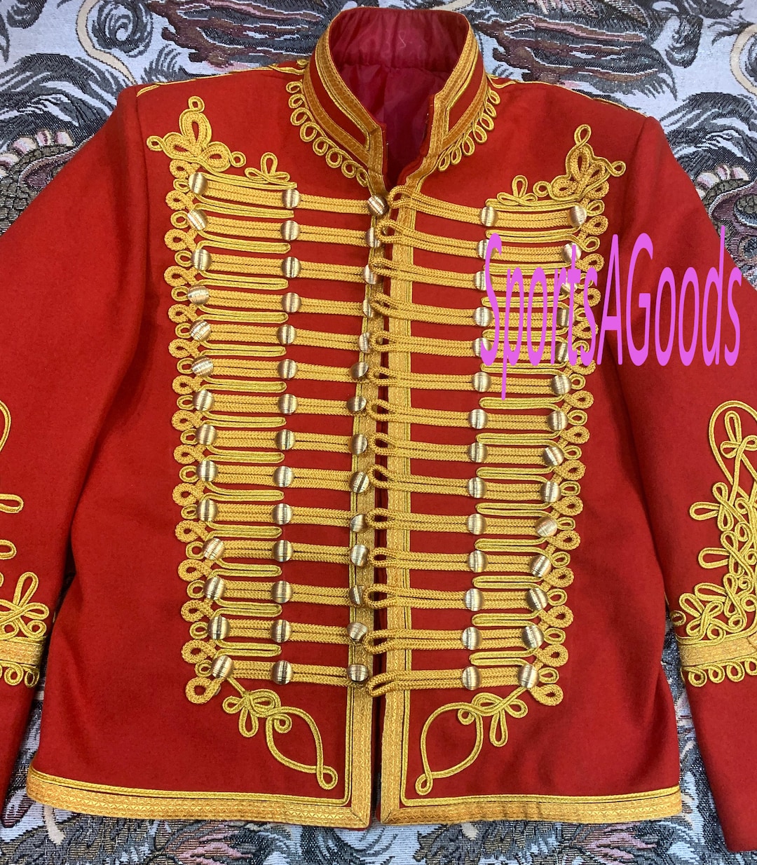 Napoleonic Hussars Red Men Uniform Military Officer Pelisse Tunic Jimmi ...