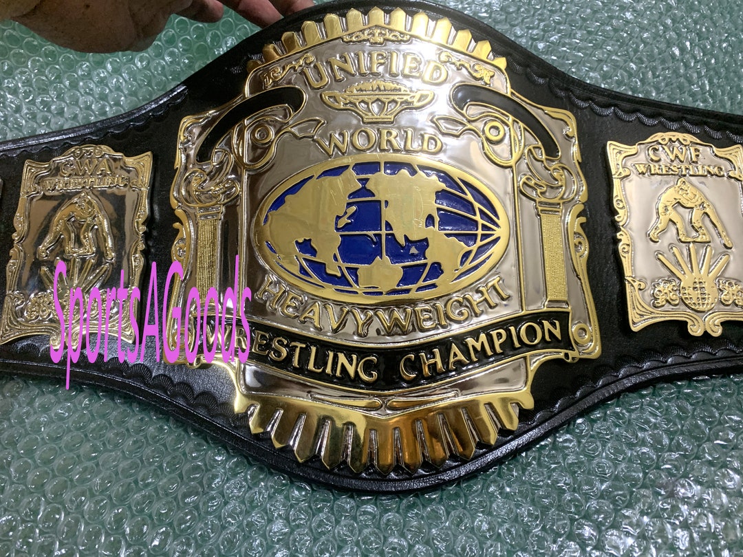USWA Unified World Heavyweight Wrestling Championship Belt 4mm Zinc Dual Gold Plated Belt - Etsy