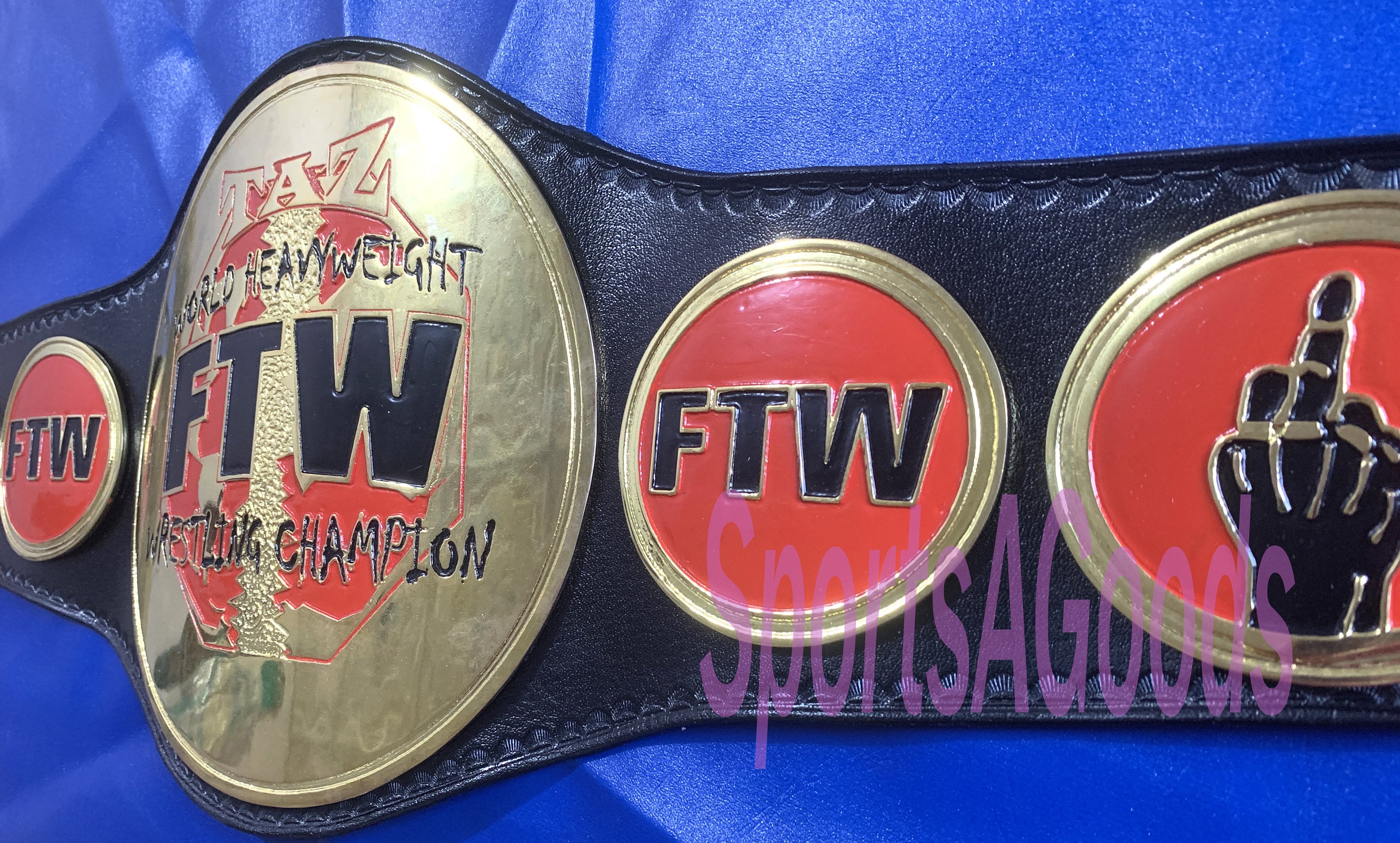 FTW TAZ Wrestling Championship Belt Gold Plated 4mm Zinc Title Belt - Etsy