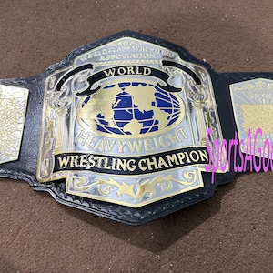 WCWA World Class Wrestling Association Championship Belt Dual Gold ...