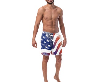 American Flag Mens Swim Trunks - Etsy