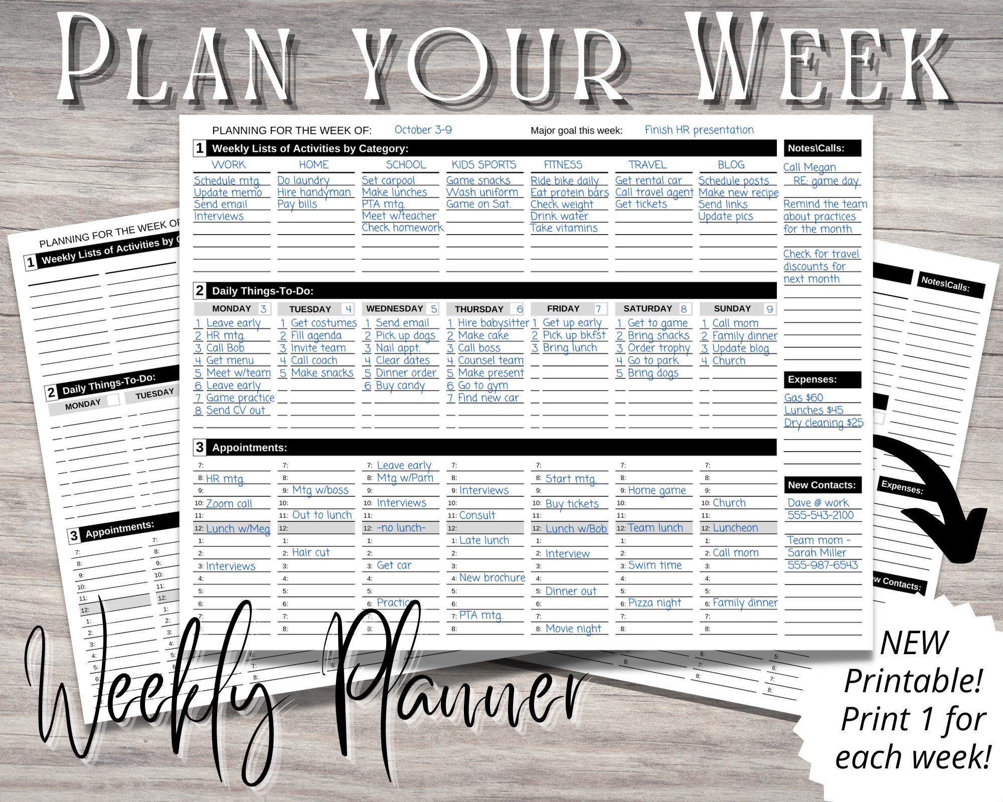 Weekly Planner: Organize Your Entire Week on One Page! - Etsy