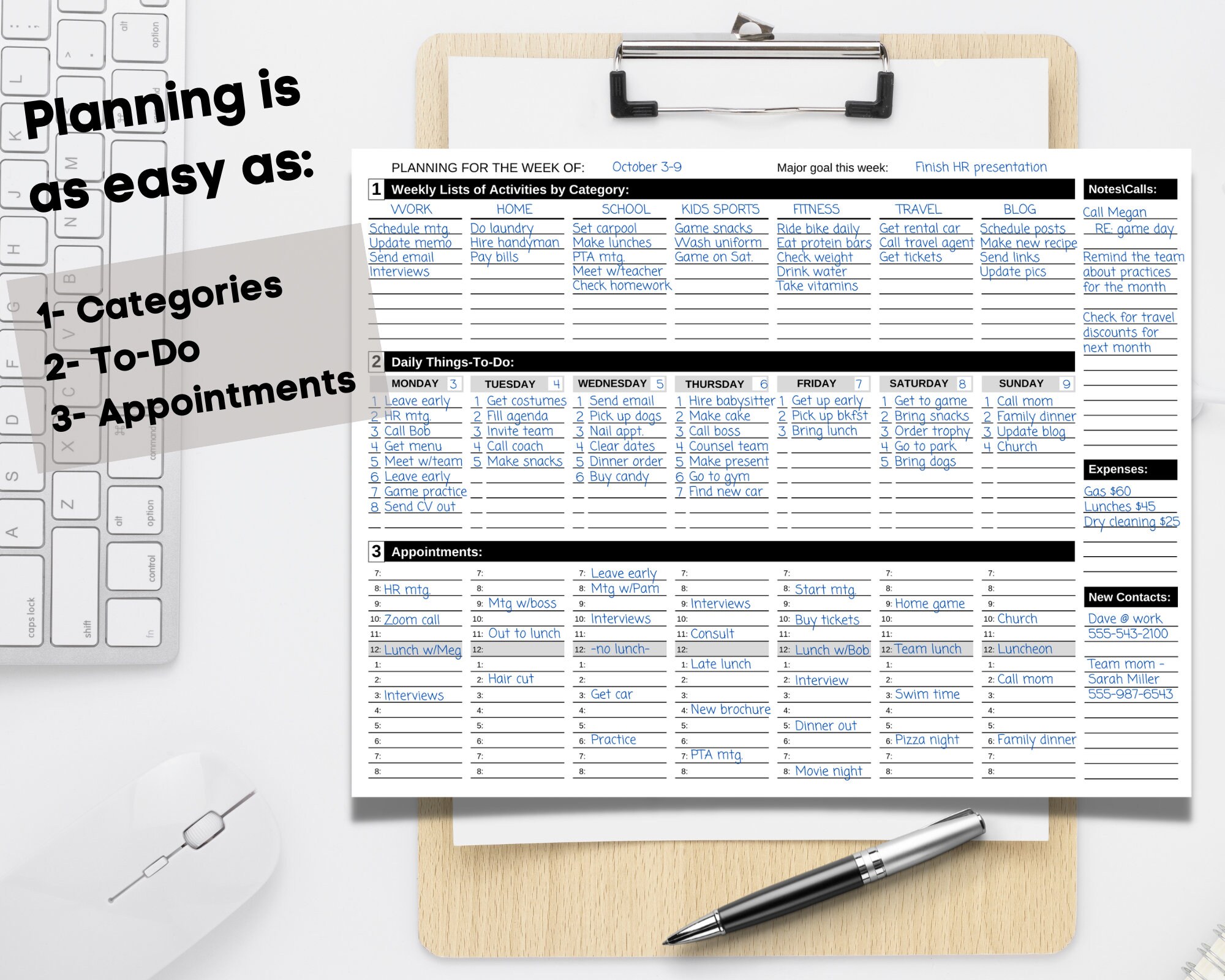 Weekly Planner: Organize Your Entire Week on One Page! - Etsy