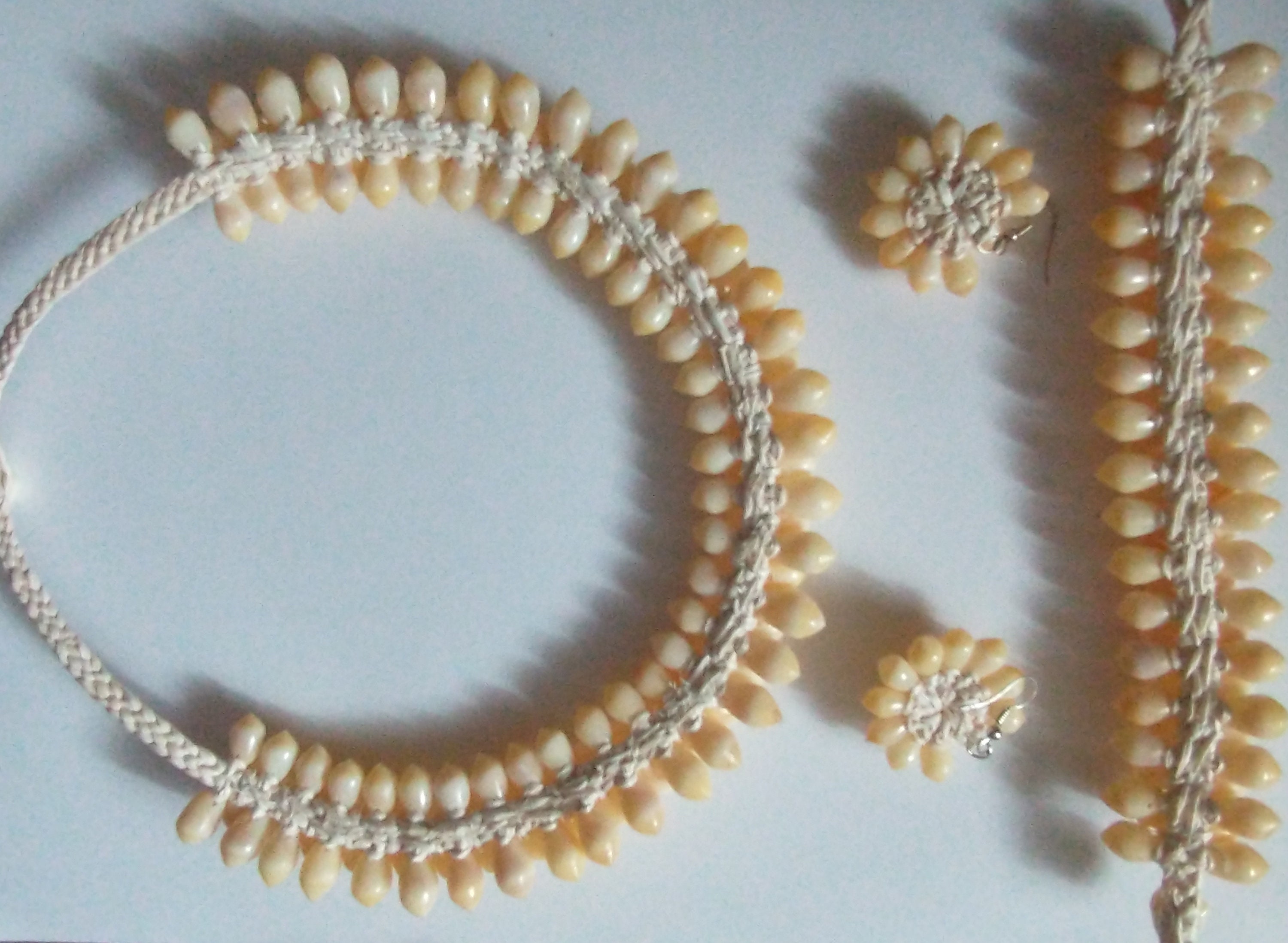 Pacific Islands Marshallese Jewelry Set - Necklace, Bracelet, Earrings ...