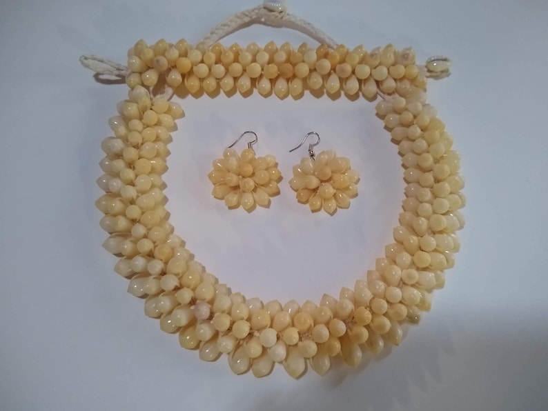 Pacific Islands Marshallese Jewelry Set - Necklace, Bracelet, Earrings ...