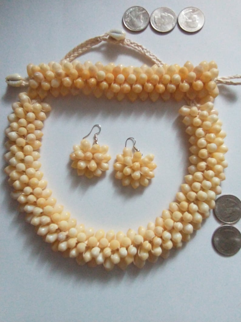Pacific Islands Marshallese Jewelry Set - Necklace, Bracelet, Earrings ...