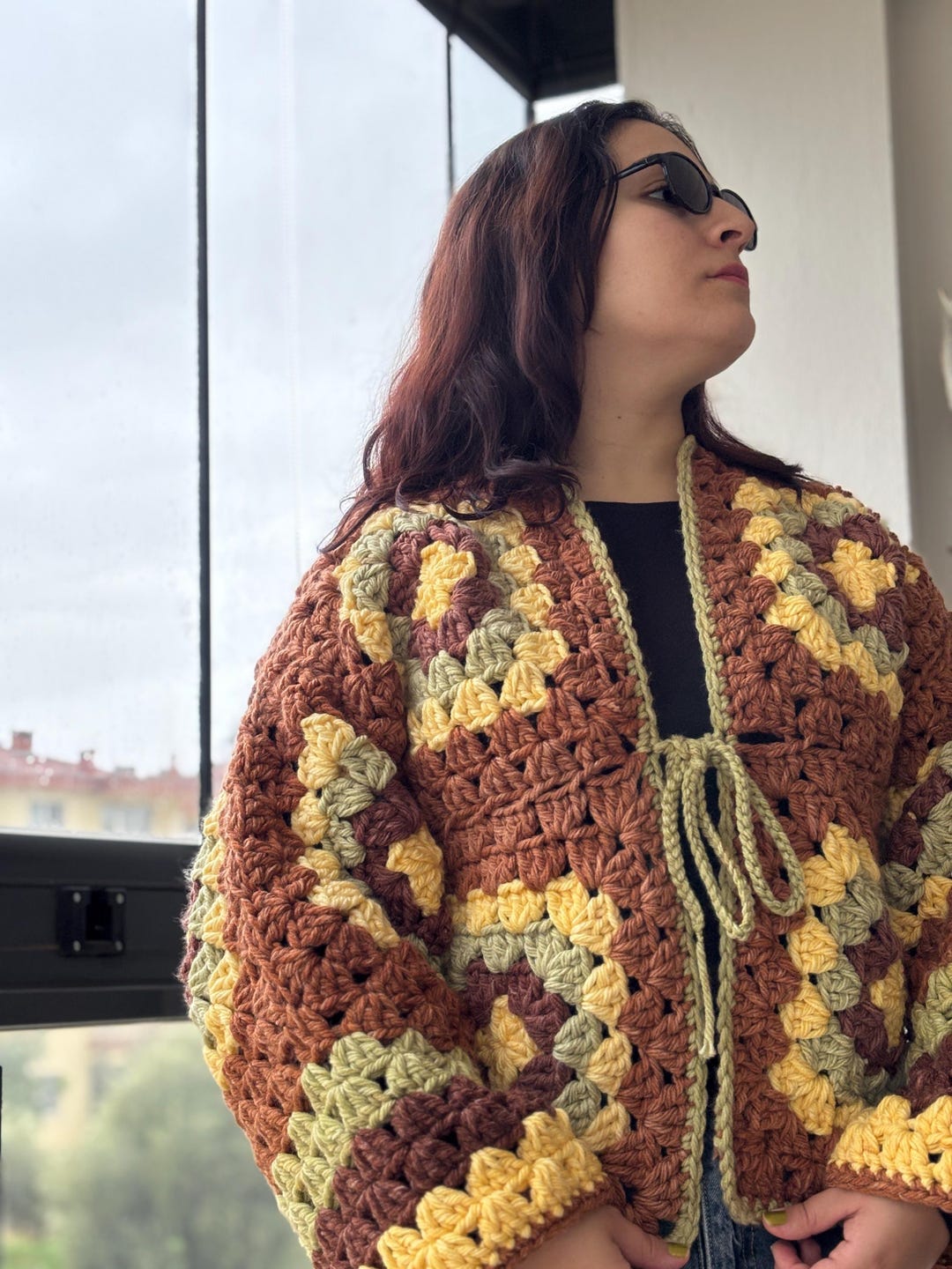 Crochet Chunky Granny Square Woolly Cardigan - Etsy