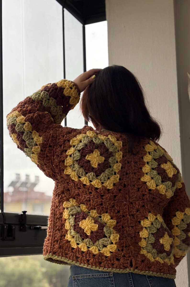 Crochet Chunky Granny Square Woolly Cardigan - Etsy