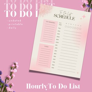 Printable to Do List - Daily Schedule - Etsy