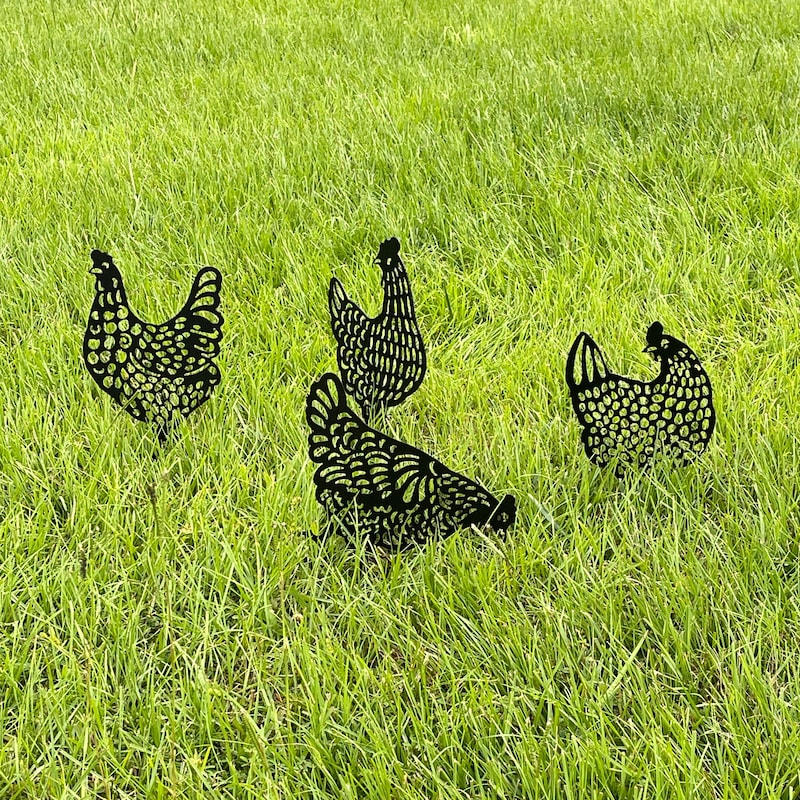 Metal Chicken Yard Art - Etsy
