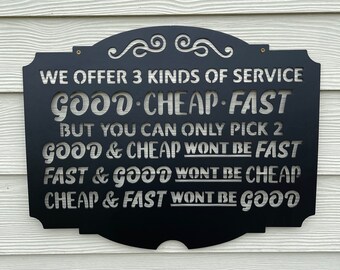 We Offer 3 Kinds of Service Sign - Etsy