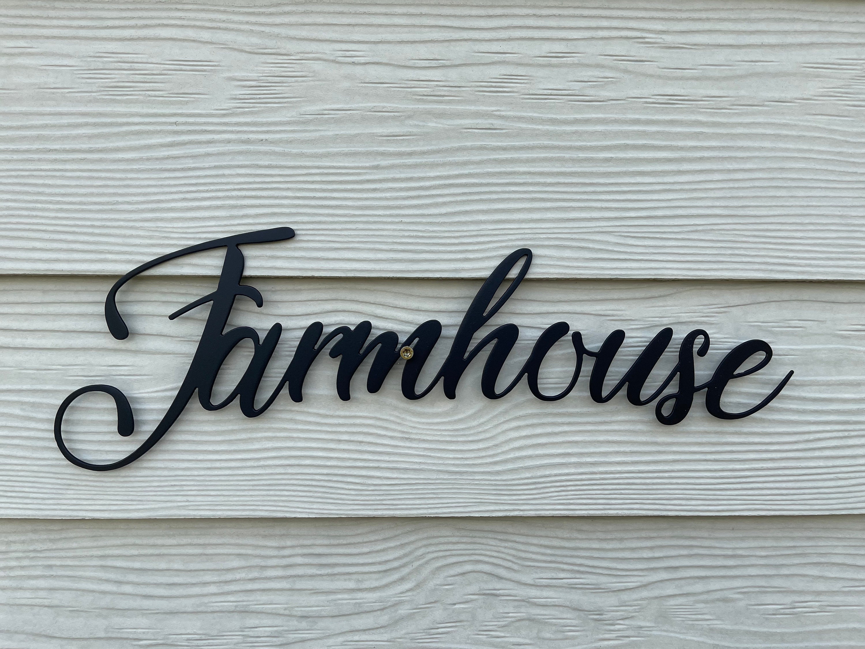 Farmhouse Metal Word Art | Script Word Art | Indoor Outdoor Welcome ...