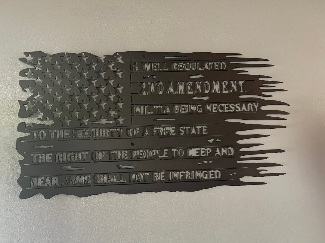 Second Amendment Distressed Flag Metal Sign Cutout - Etsy