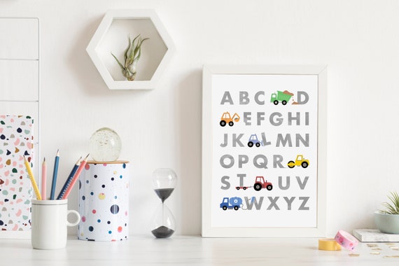 Alphabet Trucks Print Construction Truck Alphabet Truck - Etsy