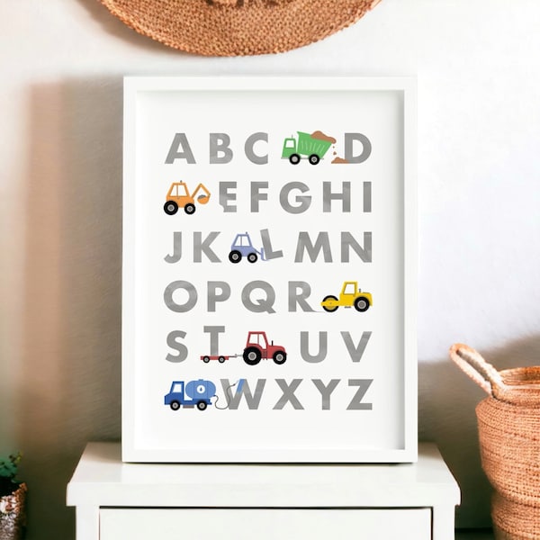 Truck Alphabet Poster - Etsy