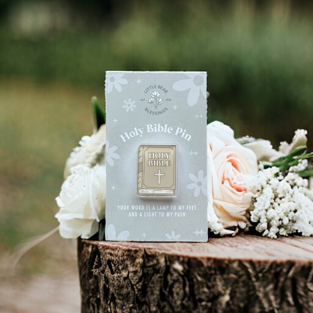 Holy Bible Beige Cross Pin, Cute Christian Pin - Etsy