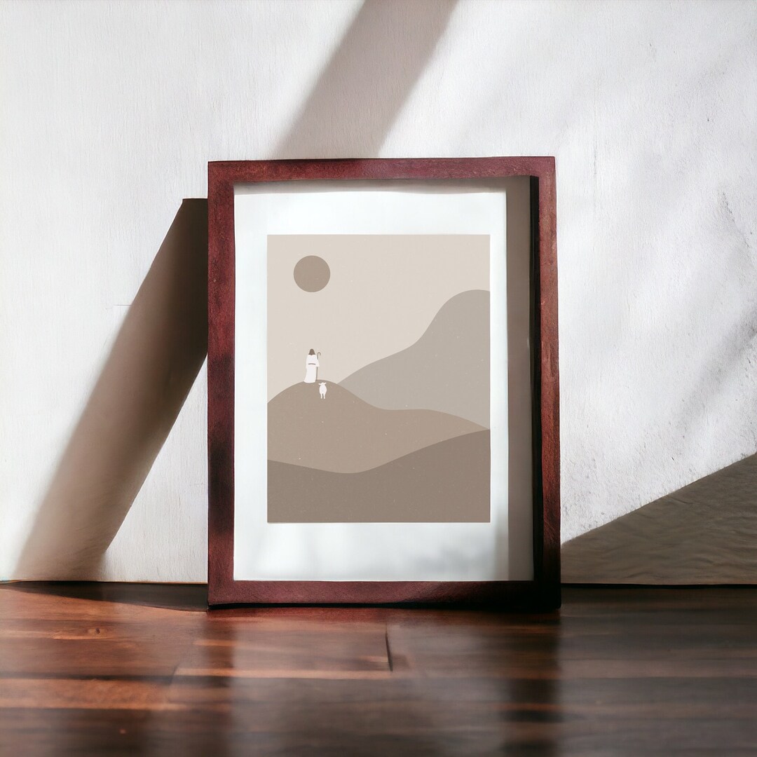 The Good Shepherd Christian Printable Art, Faith-based Neutral Beige ...