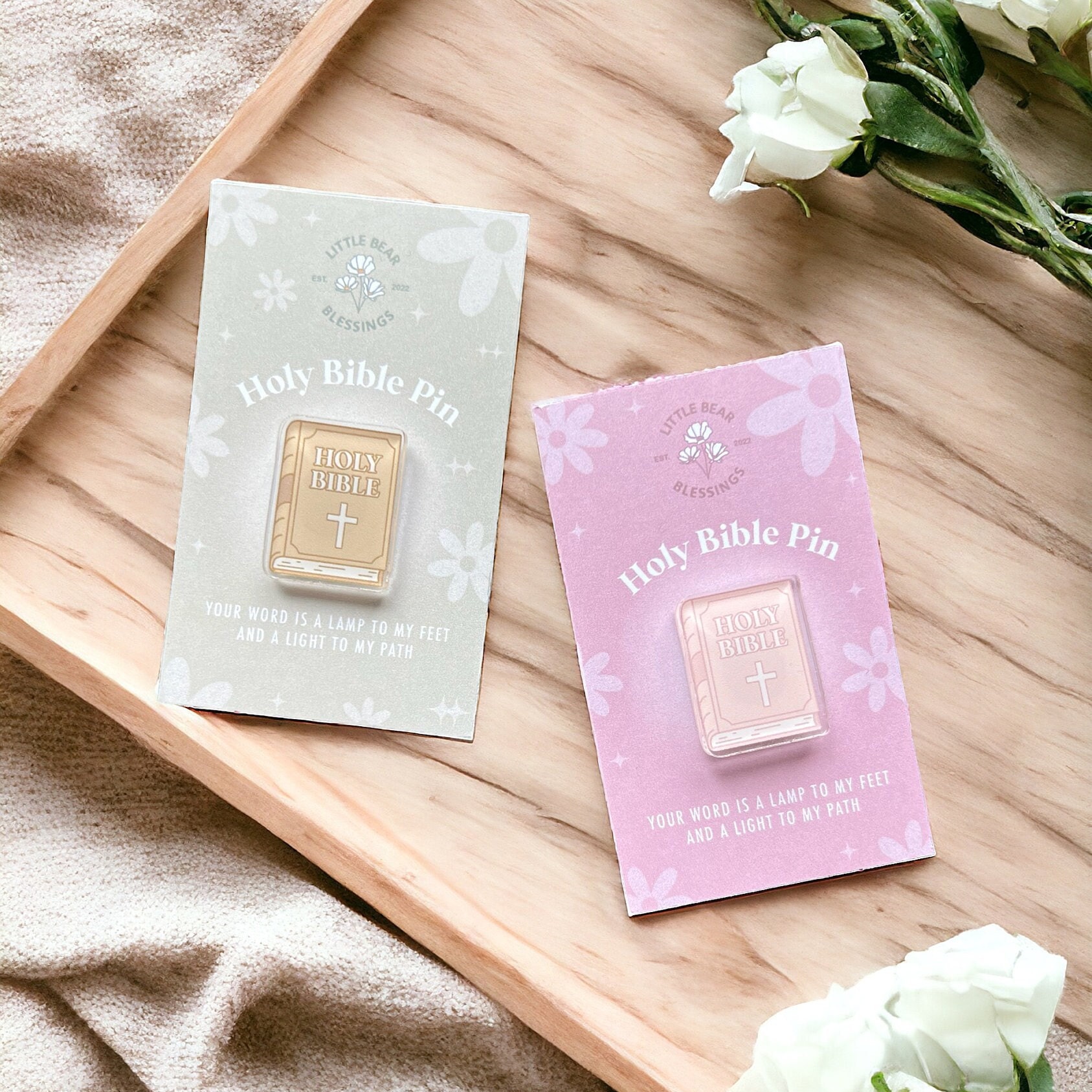 Holy Bible Beige Cross Pin, Cute Christian Pin - Etsy